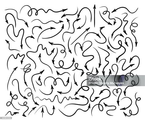 벡터 손 선 화살표를 그립니다 화살표 스케치 조정과 선회에 대 한 설정 나선형에 대한 스톡 벡터 아트 및 기타 이미지 나선형 화살표 가리키기 Istock