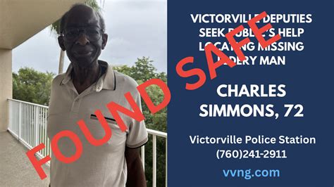 Update Missing 72 Year Old Victorville Man Found Safe Victor Valley News