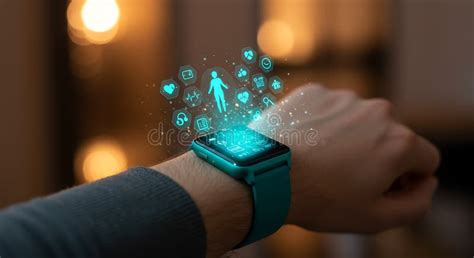 Smartwatch Displaying Health Data And Fitness Tracking Information Stock Illustration