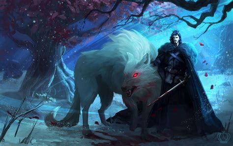 Jon Snow And Ghost Wallpapers Top Free Jon Snow And Ghost Backgrounds