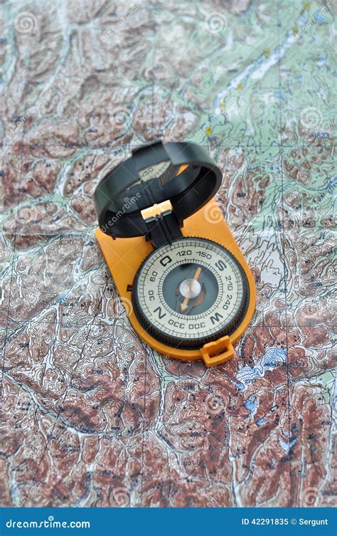 Compass On The Map Stock Image 42291835