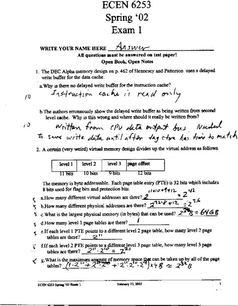 6 Solved Problems On Advanced Computer Architecture Test 1 Ecen 6253 Docsity