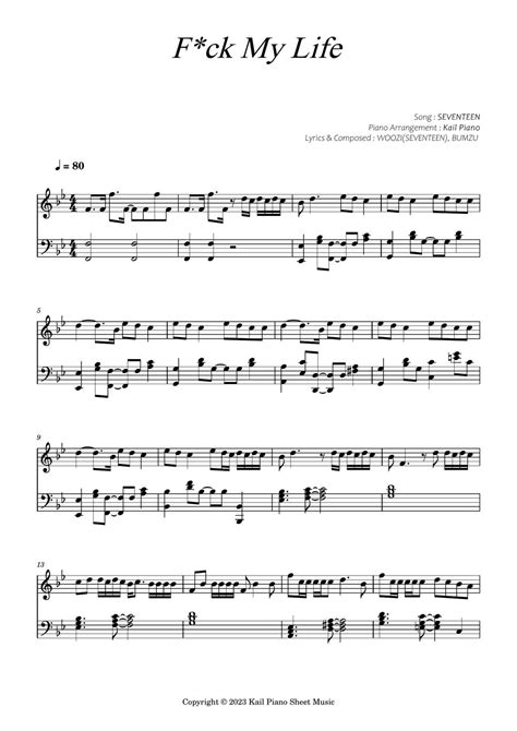 Seventeen F Ck My Life Piano Bản Nhạc By Kail Piano