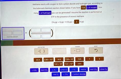 Methane Reacts With Oxygen To Form Carbon Dioxide And Hydrogen Gas According To The Balanced
