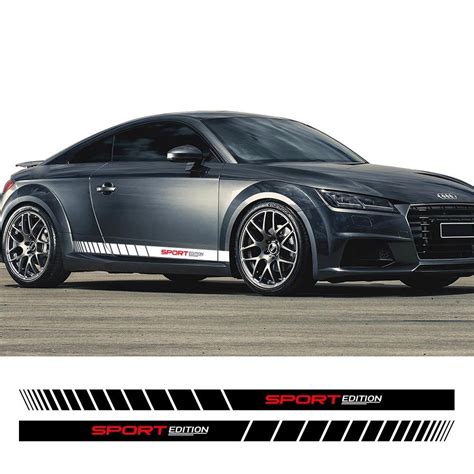 Car Side Skirt Sticker Sport Edition Vinyl Decals Racing Stripes