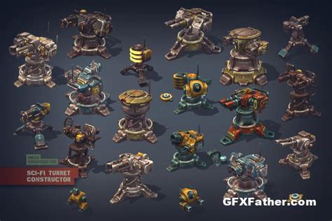 Unity Assets Sci Fi Turret Constructor V20 Gfxfather