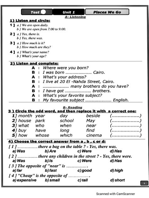 Time For English Tests First Term Pdf