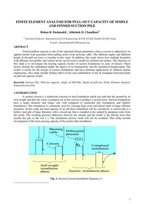pdf finite element analysis for pull out capacity of simple and