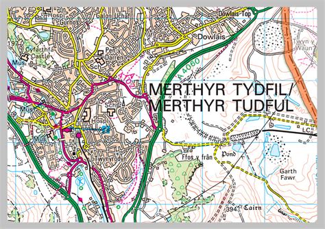 Merthyr Tydfil County Map I Love Maps