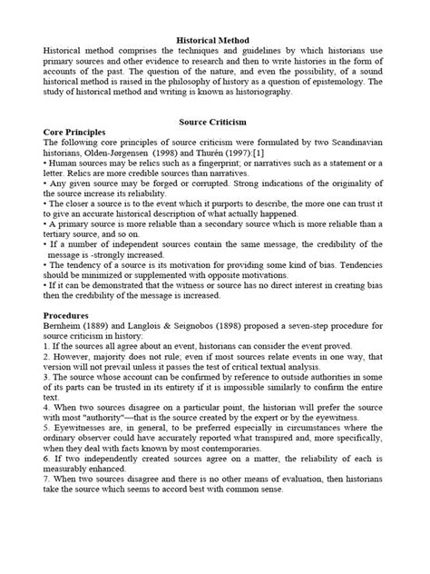 Source Criticism Pdf Scientific Method Science