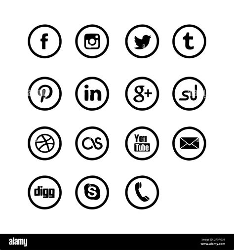 Icon Set Of Popular Social Applications With Rounded Corners Social Media Icons Modern Design