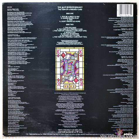 The Alan Parsons Project ‎ The Turn Of A Friendly Card 1980 Vinyl