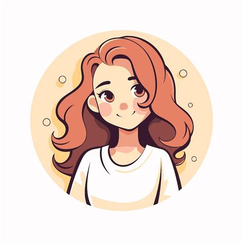 Premium Vector Beautiful Girl With Long Hair Vector Illustration In