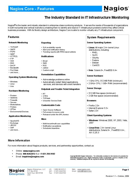 Nagios Core Features The Industry Standard In It Infrastructure