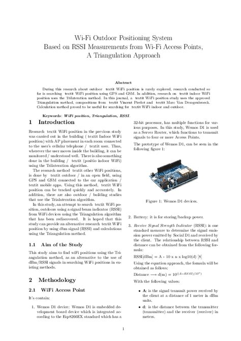 Pdf Wi Fi Outdoor Positioning System Based On Rssi Measurements From Wi Fi Access Points A
