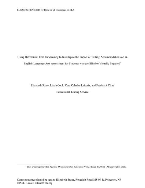 Pdf Using Differential Item Functioning To Investigate The Impact Of