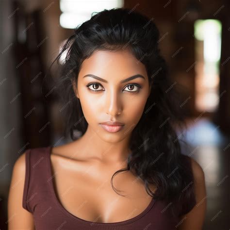 Premium Photo Radiant Elegance Portrait Of A Beautiful Sri Lankan Girl