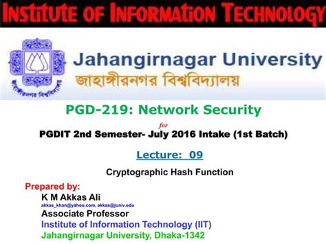 Network Security Cryptographic Hash Function Ppt