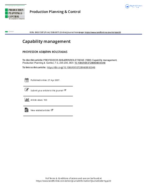 Pdf Capability Management