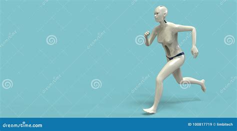 Humanoid Android Man Standing Cyberspace Binary Code Robot Artificial