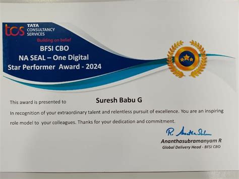 Suresh Babu Gandla On Linkedin Tcs Employeeappreciation