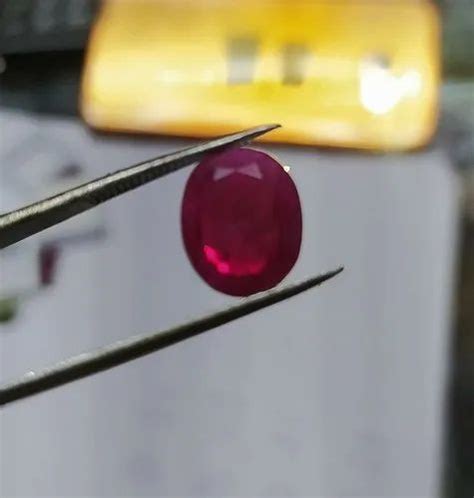 Red Oval Heated Ruby Manik 4 08 Ct At Best Price In Jaipur Id