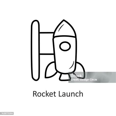 로켓 발사 벡터 개요 아이콘 디자인 그림 흰색 배경 Eps 10 파일의 공백 기호 0명에 대한 스톡 벡터 아트 및 기타 이미지 0명 개념 개발 Istock