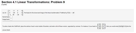 Solved Section Linear Transformations Problem Chegg