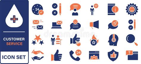 Customer Service And Support Outline Icon Collection Thin Line Set