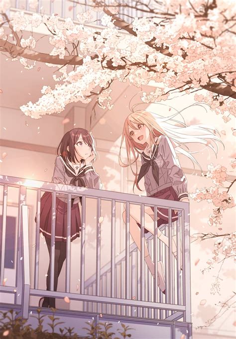 Heichima10040 Yuri Background Sakura Anime Cherry Blossoms Lesbian
