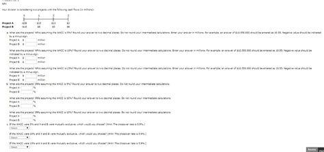 Solved Your Division Is Considering Two Projects With The