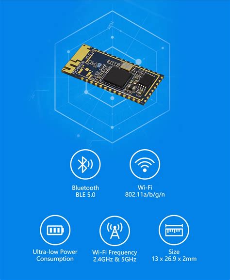 High Speed Wireless Uart Spi I2c Ble 5 0 Dual Band 802 11 A B G N 2 4g And 5g Wifi Module Buy