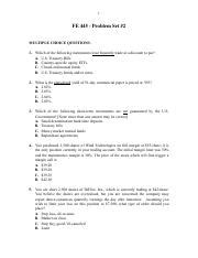 FE Problem Set Pdf FE Problem Set MULTIPLE CHOICE QUESTIONS Which Of The