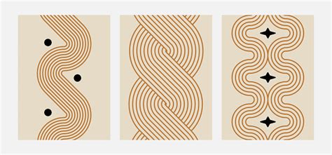 벡터 최소 기하학적 일러스트 세트 트렌디한 추상적 미적 선형 컴포지션 프린트 프레임 및 그래픽 디자인 요소 0명에 대한 스톡