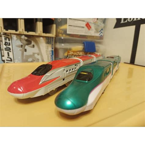 二手多美tomy火車 新幹線 E5 E6連結版 Plarail火車（無盒） 蝦皮購物