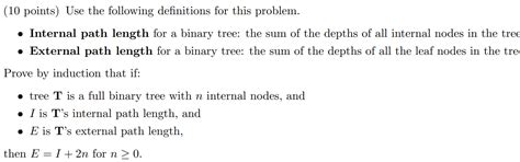 Solved 10 Points Use The Following Definitions For This