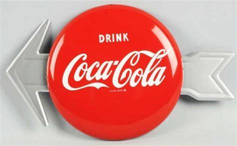 Beautiful 1950s Coca Cola Tin Button With Arrow Value And Price Guide