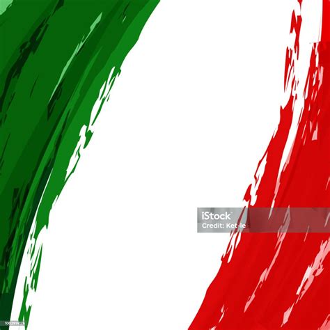 이탈리아 국기의 국기 이탈리아 기호 포스터 기치의 수채화 그림 국기 스타일 수채화 그리기 그런 지 브러시 스트로크 벡터 고립 된