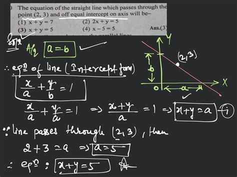 Solved Find The Equation Of A Line Which Passes Through The Point 23