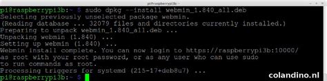 Webmin Installeren Op De Raspberry Pi Colani S PI Arduino Home