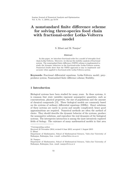 Pdf A Nonstandard Finite Difference Scheme For Solving Three Species