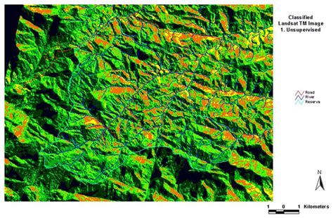 7 Unsupervised Classification Of Landsat Tm Image Open Areas In Brown