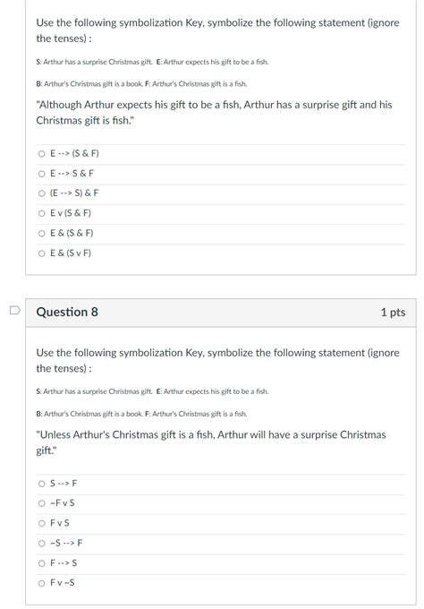 Solved Use The Following Symbolization Key Symbolize The