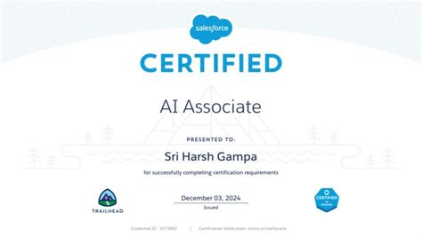 Sriharsh Gampa On Linkedin Salesforce Aiassociate