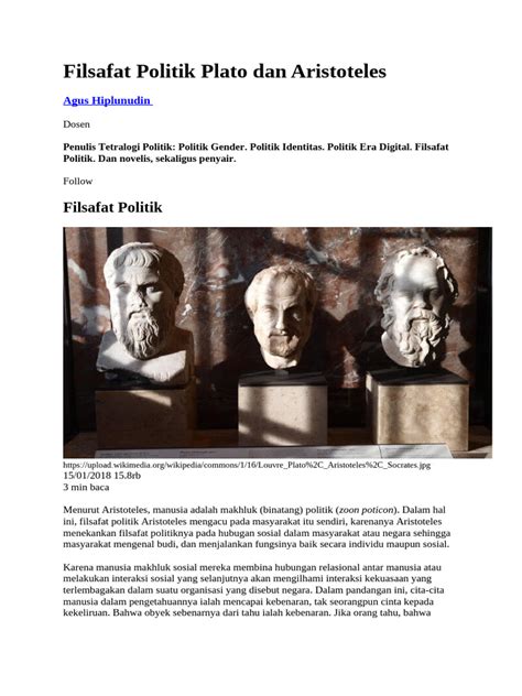 Filsafat Politik Plato Dan Aristoteles Pdf
