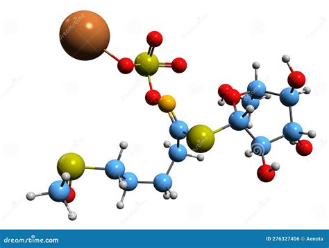 3d Image Of Glucoraphanin Skeletal Formula Stock Illustration