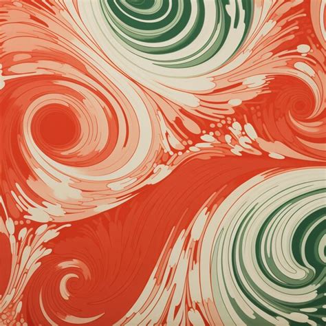 Premium Photo There Is A Red And Green Swirly Pattern On A Wall