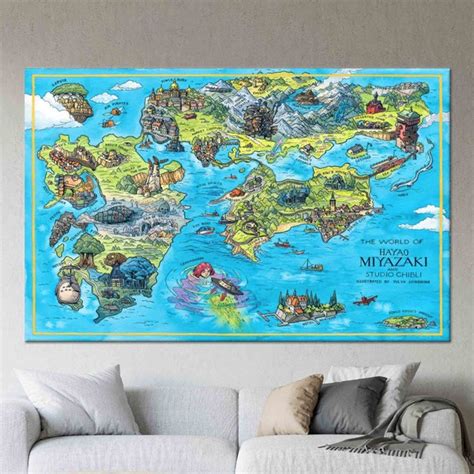 Anime Map Wall Art Etsy