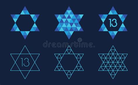 Star Of David With A Triangle Mosaic Pattern On Dark Background Stock Vector Illustration Of