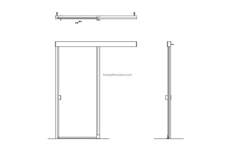 Single Sliding Door Free Cad Drawings